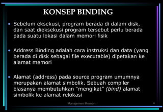 Pertemuan 4 : Manajemen memori macam macam memori | PPT