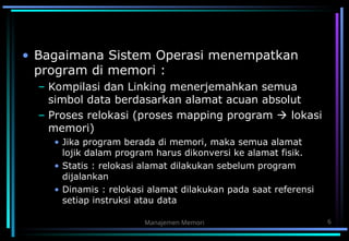 Pertemuan 4 : Manajemen memori macam macam memori | PPT