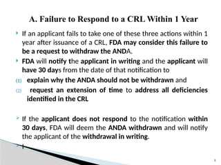 Failure-to-Respond-to-an-Abbreviated-New-Drug-Application | PPTX