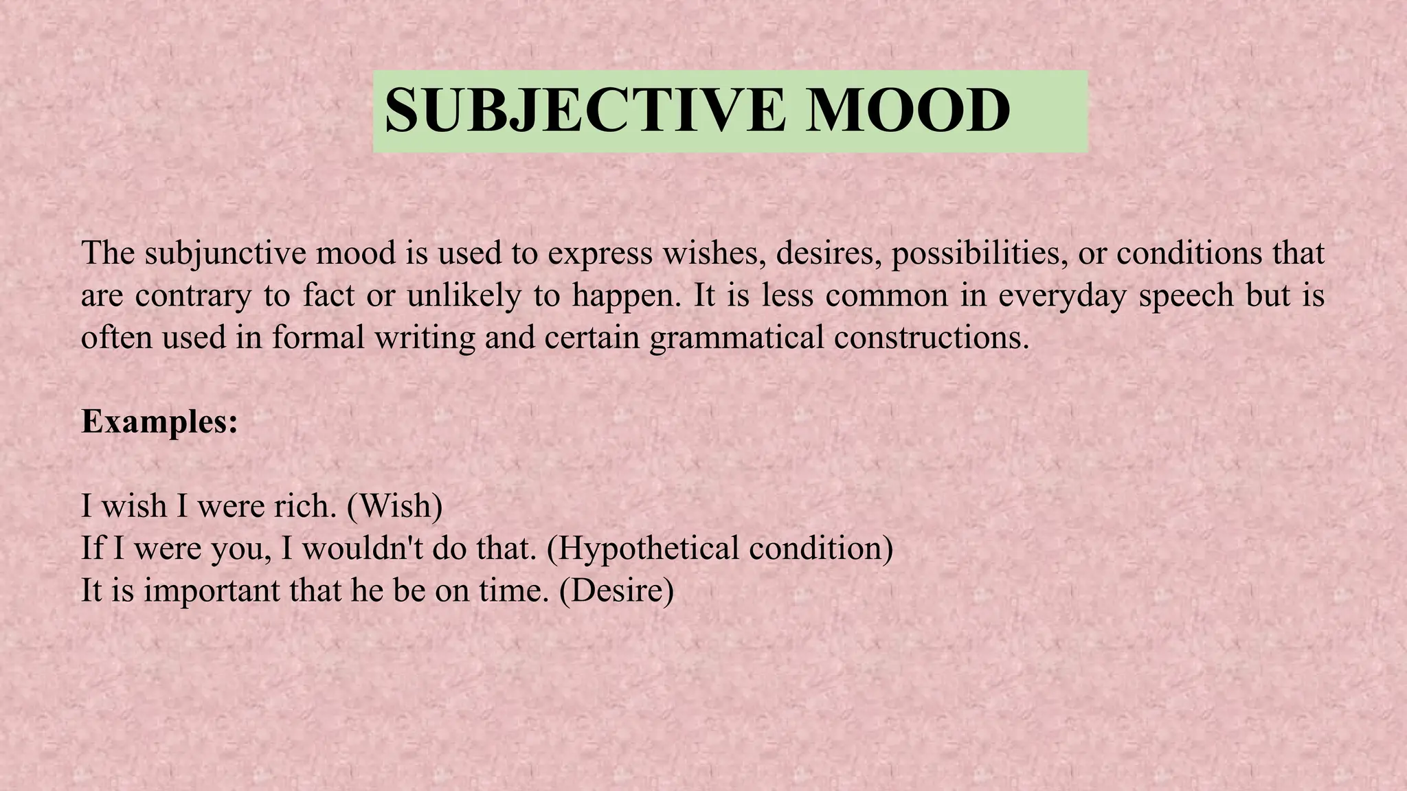 Idea on MOOD, Types & Others : Grammar | PPTX