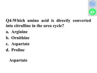 Nitrogen metabolism and the urea cycle for MBBS, BDS, Lab. Med..pptx