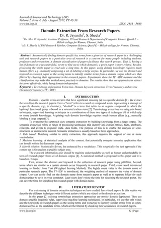 Domain Extraction From Research Papers | PDF