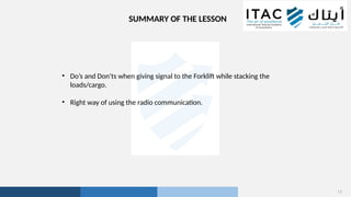 6. FLT Operational Safety Course, about the forklift | PPT