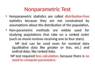 Nonparametric Test_JAMOVI.ppt- Statistical data analysis | PPTX