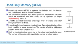 6.Digital Logic Design (Topic- 17-20 Register, Counters & Memory Units ...