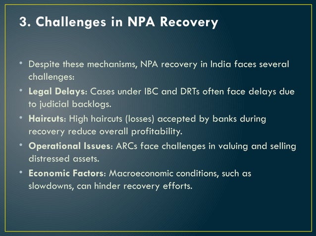 NPA Recovery Mechanism in India - A comprehensive Overview | PPTX