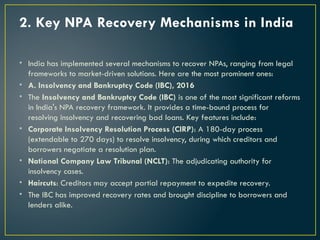 NPA Recovery Mechanism in India - A comprehensive Overview | PPTX