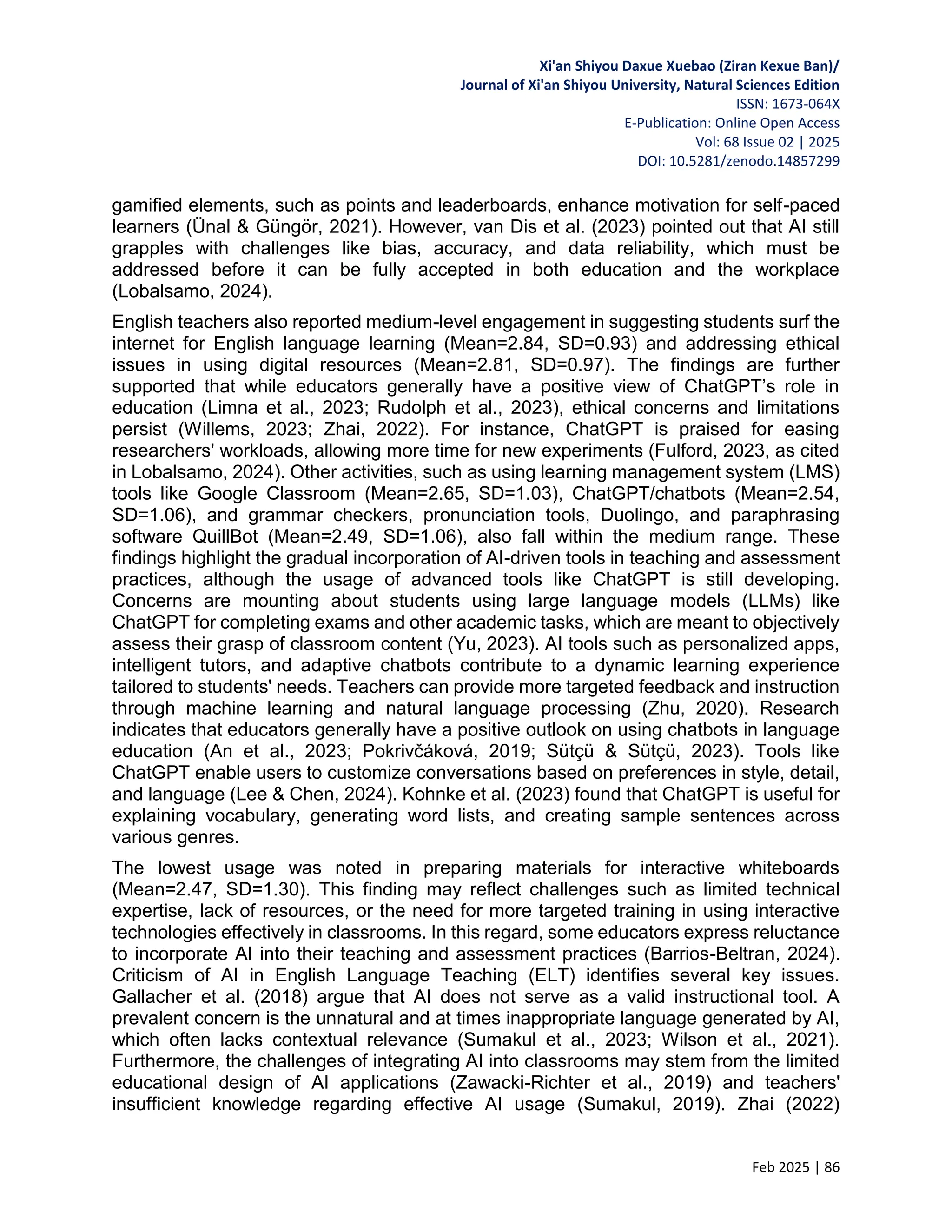 USE OF ARTIFICIAL INTELLIGENCE FOR PEDAGOGICAL PURPOSES IN EFL ...