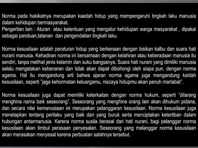 Norma Dalam Kehidupan Masyarakat ( Macam-macam Norma, Norma Kesusilaan ...