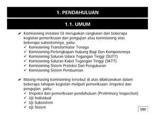 KOMISIONING GI DAN TRAFO pada sistem tenaga listrik | PPT