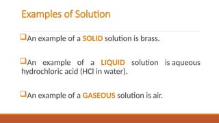 Main Parts of a Solution: Solute – The substance that gets dissolved 👉 ...