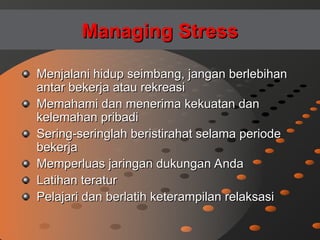 Identify The Stress_Pelatihan *MANAJEMEN SDM Rumah Sakit*.ppt
