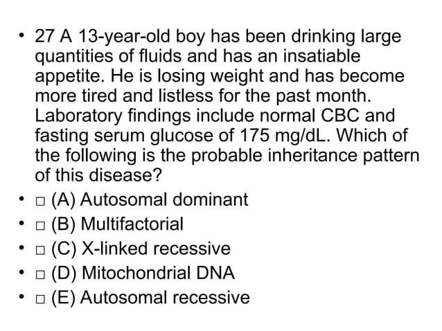 6. Pathology & Genetics Multiple Choice Questionnaire | PPT