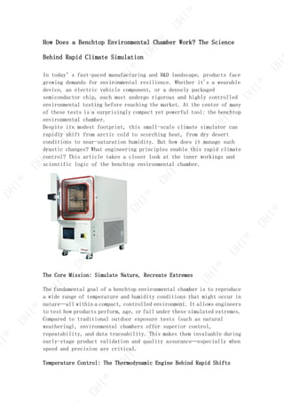 How Does a Benchtop Environmental Chamber Work? The Science Behind ...