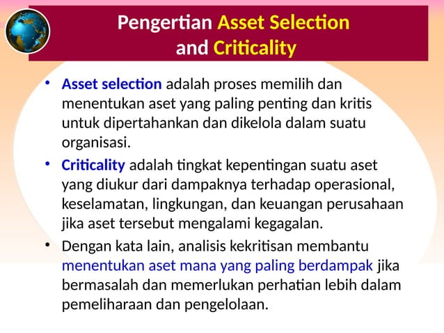 Asset Selection and Criticality_Training *ASSET INTEGRITY MANAGEMENT ...