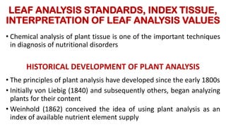 leaf analysis standards interpretation in | PDF