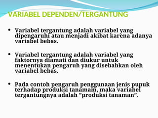 6. VARIABEL-PENELITIAN.pptinstrumen pene | PPT