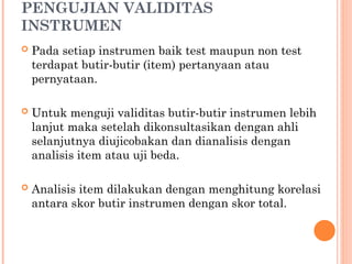 Uji Validitas dan uji reliabilitas .ppt