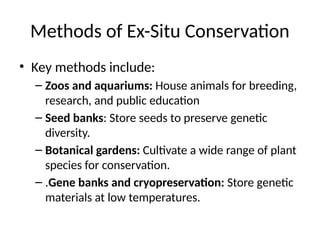 Ex - Situ Conservation in India presentation. | PPTX