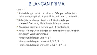 6. Keprimaan.pptx pada bilangan prima teorema | PPTX