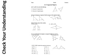 High School Geometry Presentation on Congruent Figures | PPTX