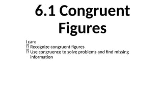 High School Geometry Presentation on Congruent Figures | PPTX