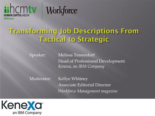 Transforming Job Descriptions From Tactical to Strategic | PPT