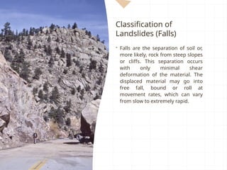Introduction to types of Landslides and causes | PPTX