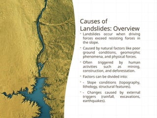 Introduction to types of Landslides and causes | PPTX