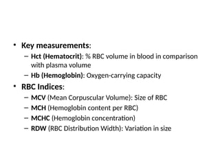 6. RBC disorders.pptx Pathologies of Red Blood Cells | PPTX