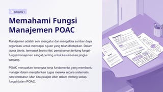 Fungsi Manajemen POAC dan Struktur Organisasi Ritel | PPTX