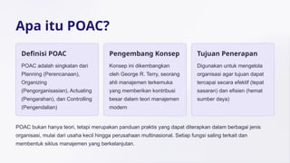 Fungsi Manajemen POAC dan Struktur Organisasi Ritel | PPTX