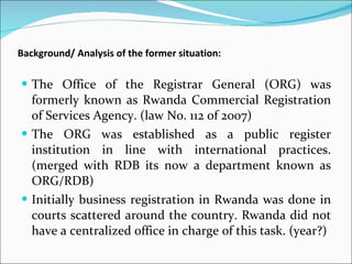 6.2 business registration reform (rwanda) | PPT | Business Accounting ...
