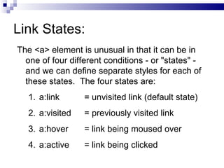 6.2 css link styling | PPT
