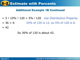 6 2 estimate with percents | PPT