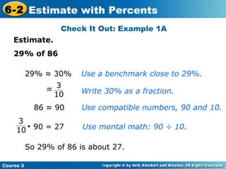 6 2 estimate with percents | PPT