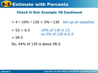 6 2 estimate with percents | PPT
