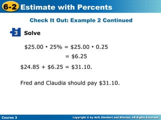 6 2 estimate with percents | PPT