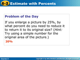 6 2 estimate with percents | PPT