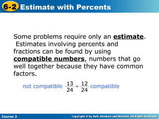 6 2 estimate with percents | PPT
