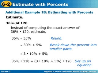 6 2 estimate with percents | PPT