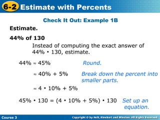 6 2 estimate with percents | PPT