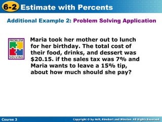 6 2 estimate with percents | PPT