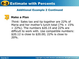 6 2 estimate with percents | PPT