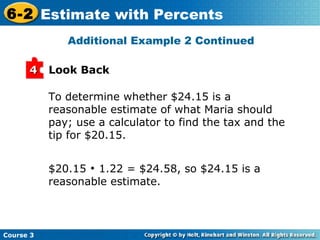 6 2 estimate with percents | PPT