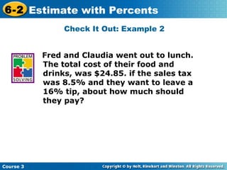 6 2 estimate with percents | PPT