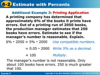 6 2 estimate with percents | PPT