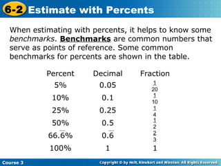6 2 estimate with percents | PPT