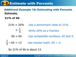 6 2 estimate with percents | PPT