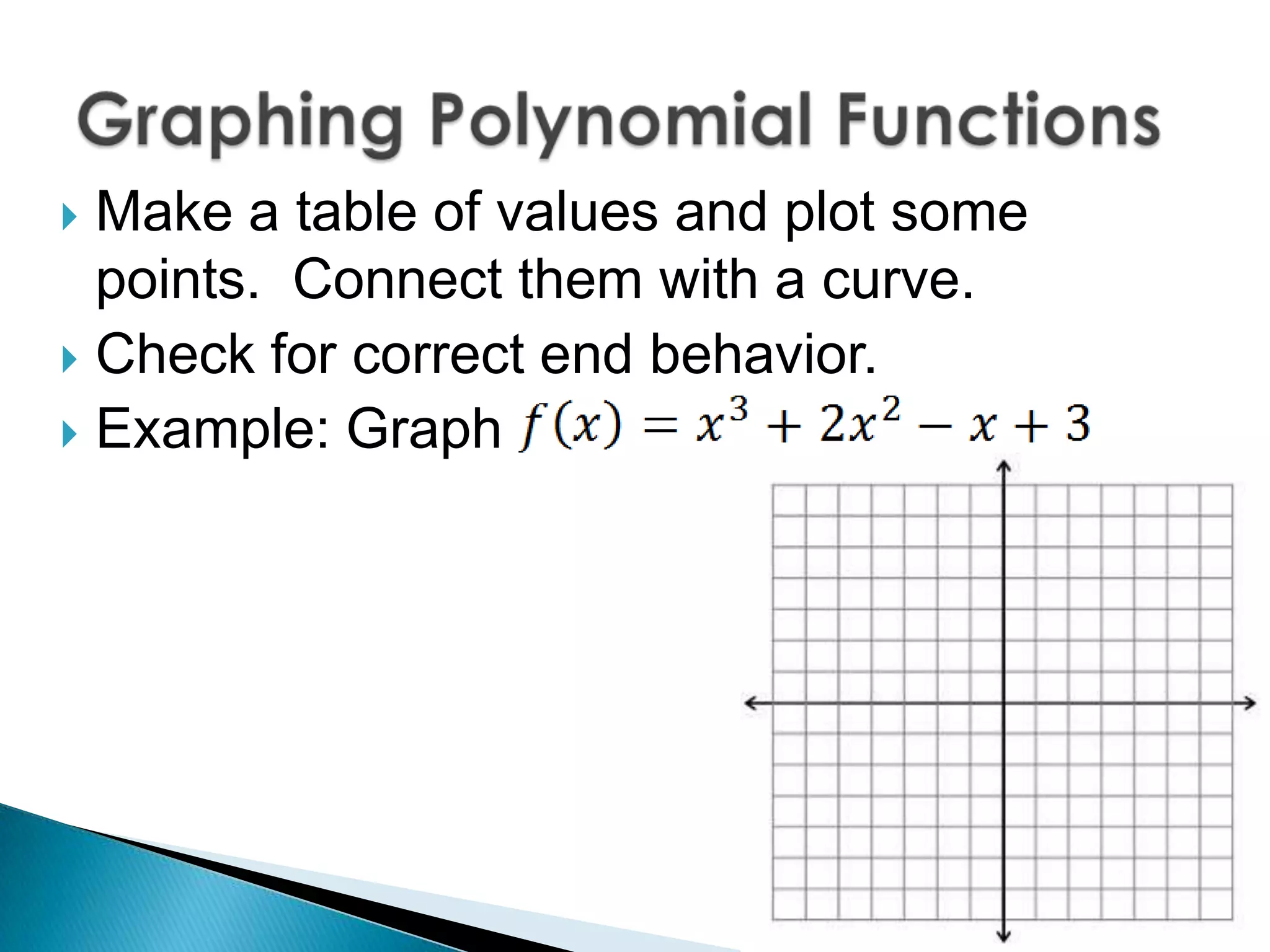 6.2 evaluating and graphing polynomials | PPTX